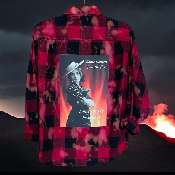 George | Tops | Upcycled Flannel Shirt Bleach Splattered With Custom ...